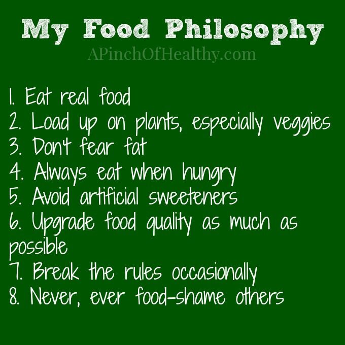 My Food Philisophy - A Pinch of Healthy