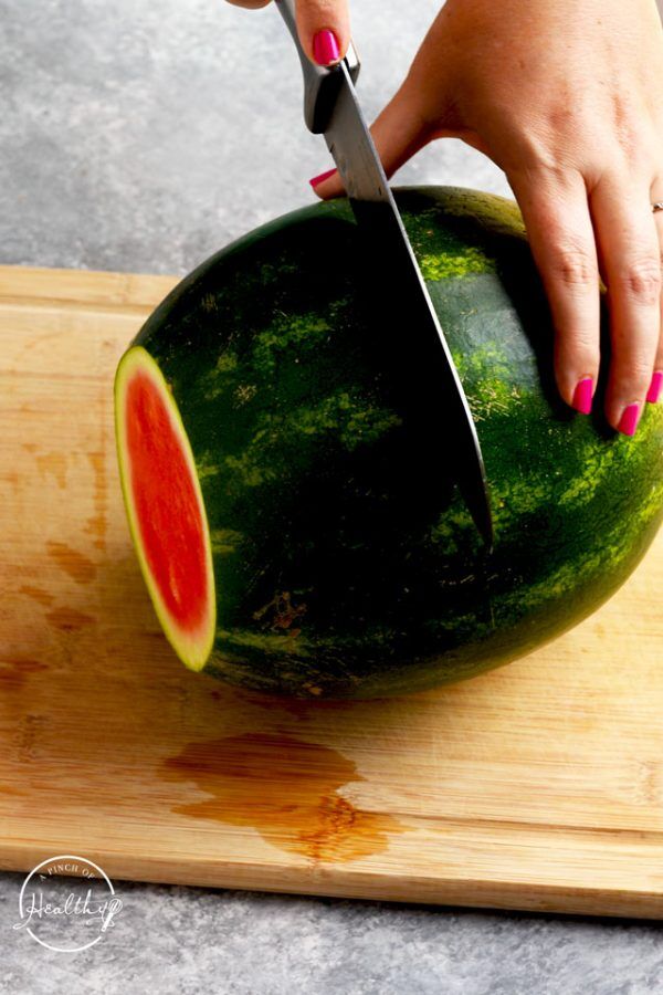 How to Cut Watermelon (cubes, spears) - A Pinch of Healthy