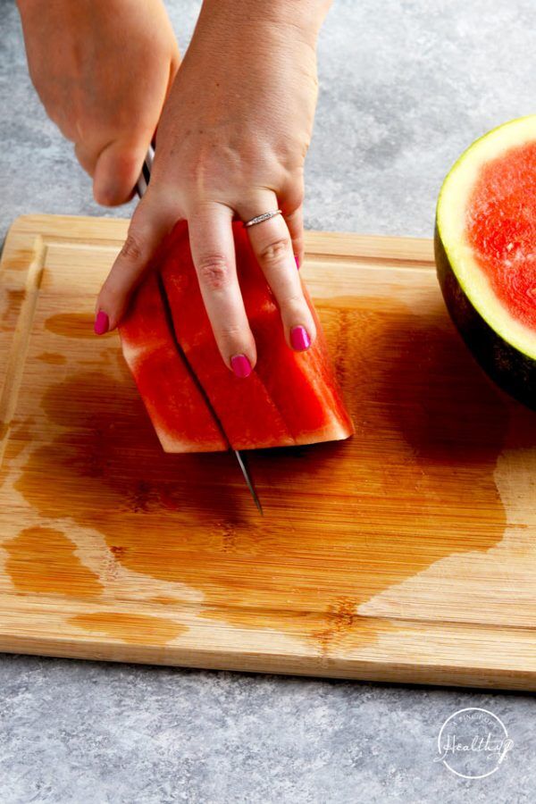 How to Cut Watermelon (cubes, spears) - A Pinch of Healthy