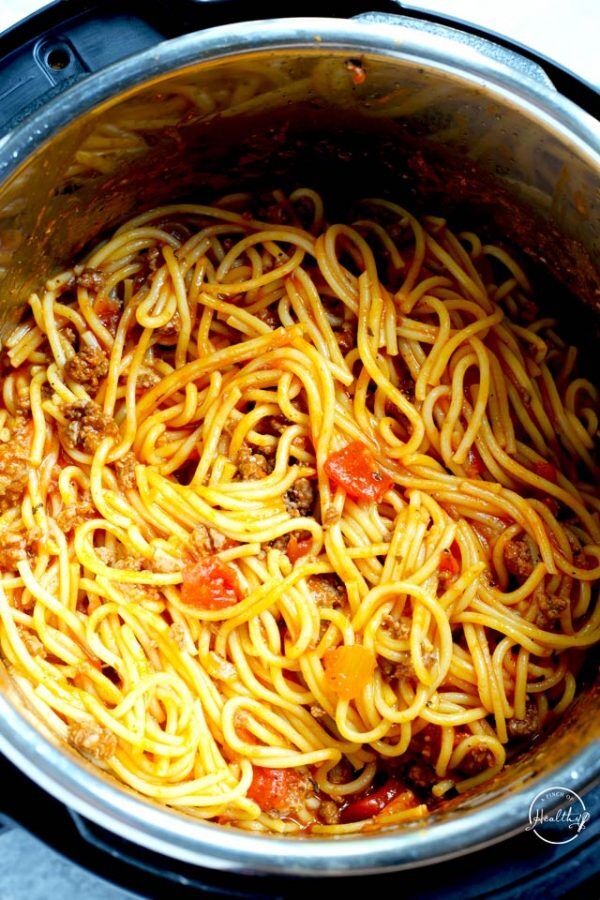 Instant Pot Spaghetti (one pot recipe) - A Pinch of Healthy