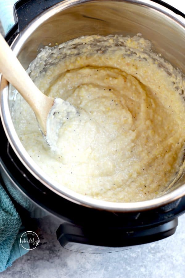 Instant Pot Cheese Grits (garlic + parmesan) - A Pinch of Healthy