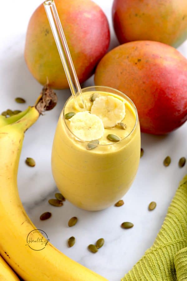 Mango Smoothie (vegan, dairy free) - A Pinch of Healthy
