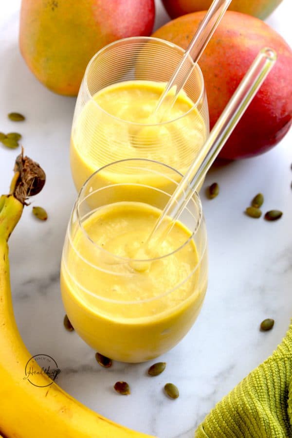 Mango Smoothie (vegan, dairy free) - A Pinch of Healthy