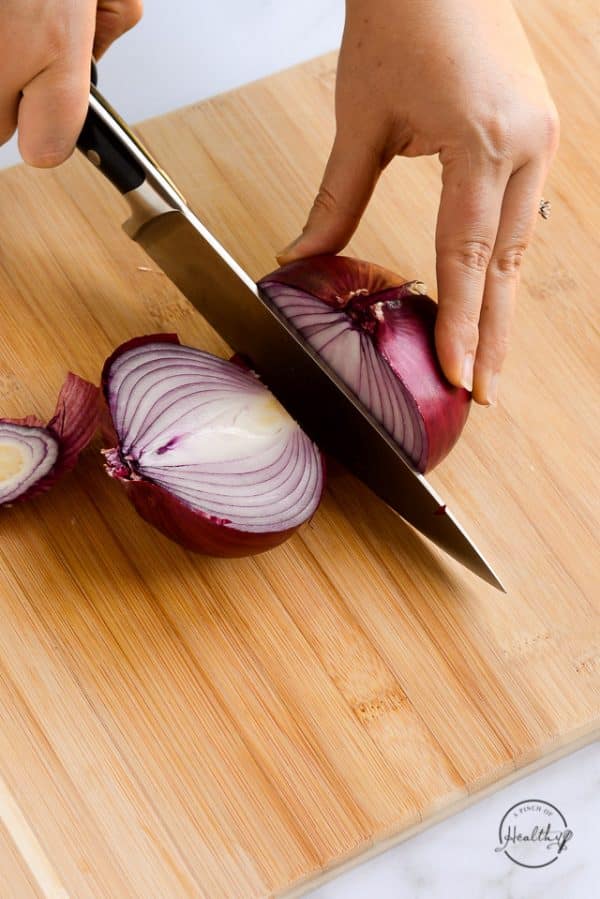 How to cut an onion (4 ways: rings, strips, diced and slices) - A Pinch ...