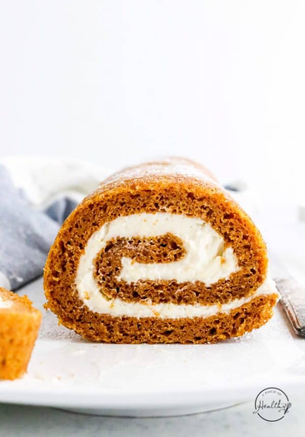 Pumpkin Roll Recipe (classic holiday dessert) - A Pinch of Healthy