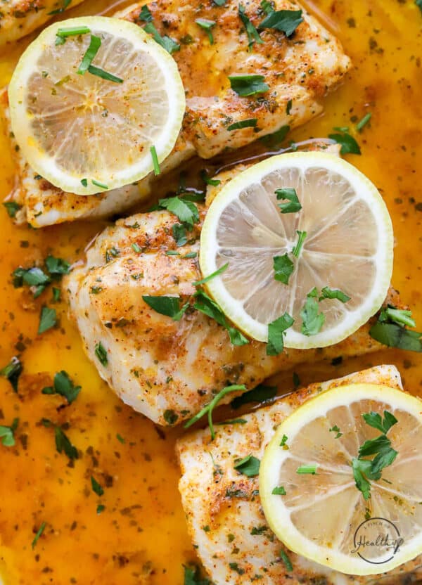 Baked Cod (with lemon butter) - A Pinch of Healthy