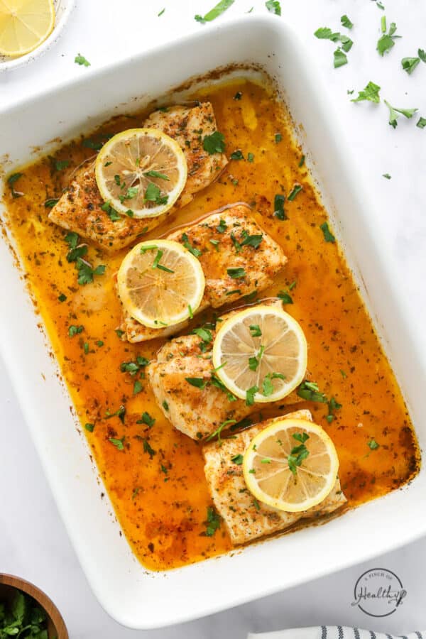 Baked Cod (with lemon butter) - A Pinch of Healthy