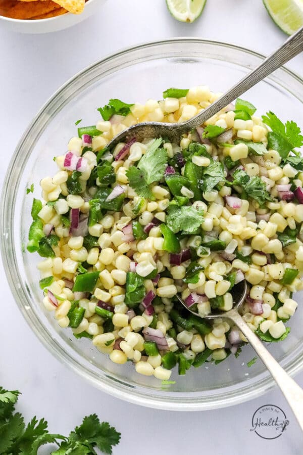 Corn Salsa Recipe (inspired by Chipotle) - A Pinch of Healthy