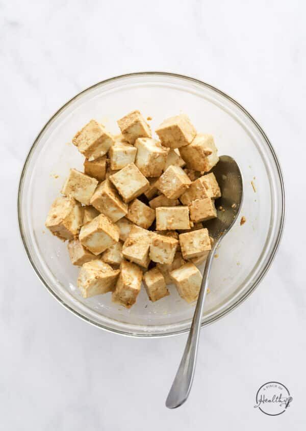 Sweet and Sour Tofu over rice - A Pinch of Healthy