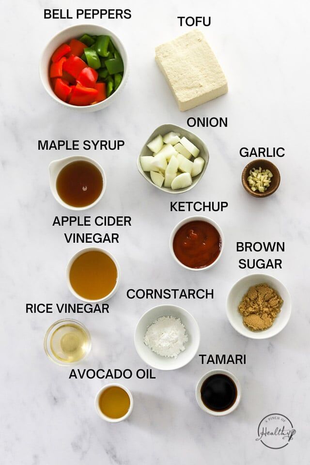 Sweet and Sour Tofu over rice - A Pinch of Healthy