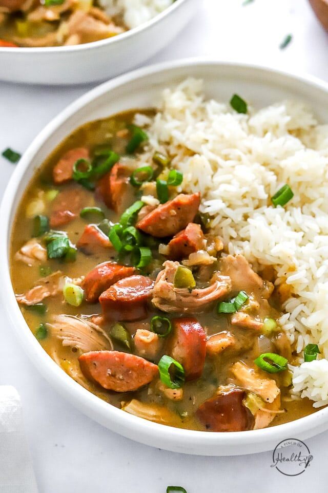 Chicken and Sausage Gumbo - A Pinch of Healthy