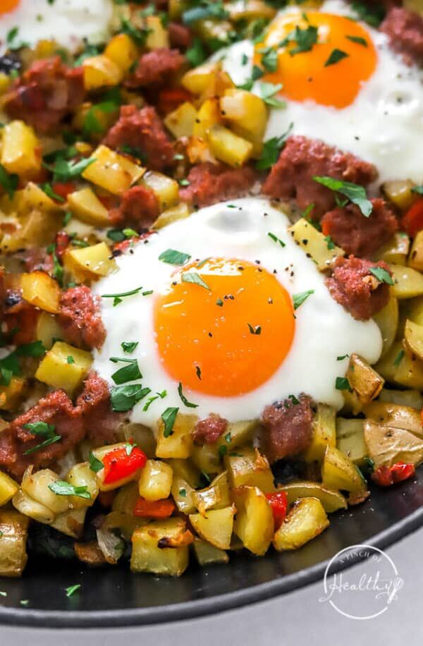 Corned Beef Hash (and eggs!) - A Pinch of Healthy