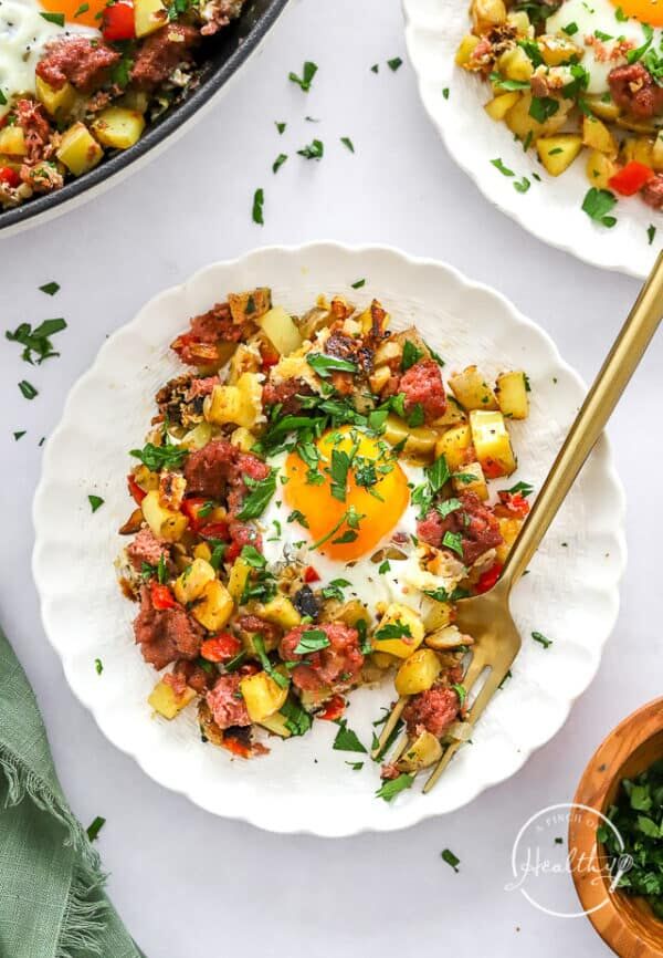 Corned Beef Hash (and eggs!) - A Pinch of Healthy