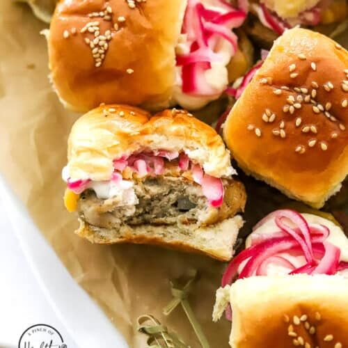 Chicken Sliders Recipe (game day appetizer) - A Pinch of Healthy
