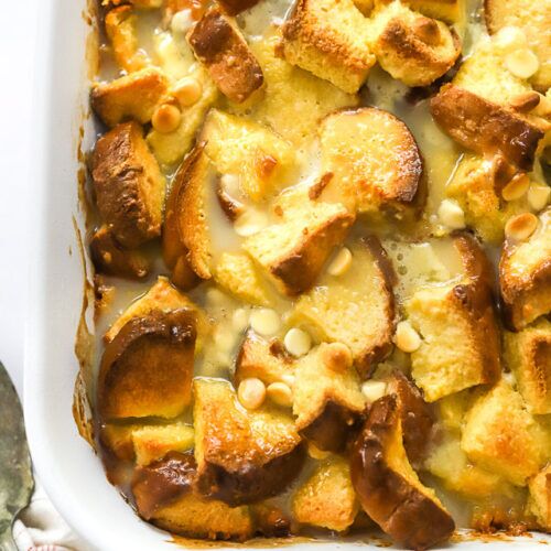 White Chocolate Bread Pudding - A Pinch of Healthy