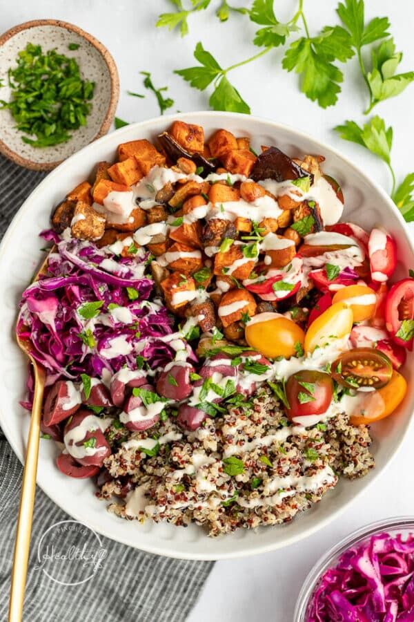 Mediterranean Bowl (Plant-based/ vegan) - A Pinch of Healthy