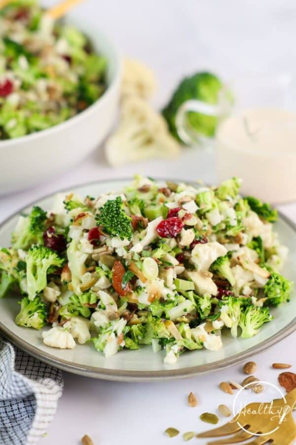 Broccoli Cauliflower Salad - A Pinch of Healthy